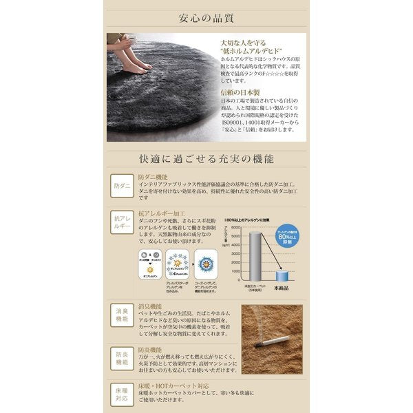 kag-3655 ラグ ラグマット カーペット おしゃれ 北欧 安い 絨毯 厚手 極厚 ふかふか ファーラグ 200×200 3畳 ベージュ ...