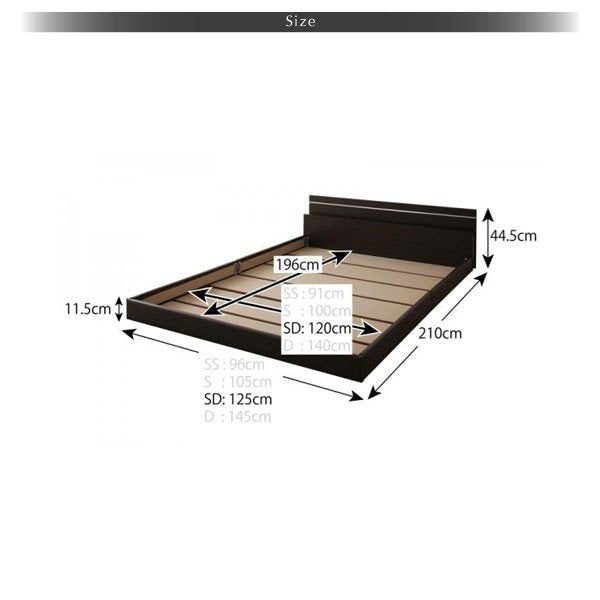 kag-5512 セミダブル ローベッド 低い 宮 棚 スマホ リモコン ラック ライト コンセント 充電 ワイド フレーム おしゃれ 北欧 ...